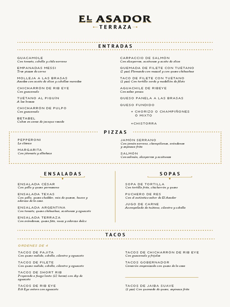Menu Asador Terraza Web PDF | PDF