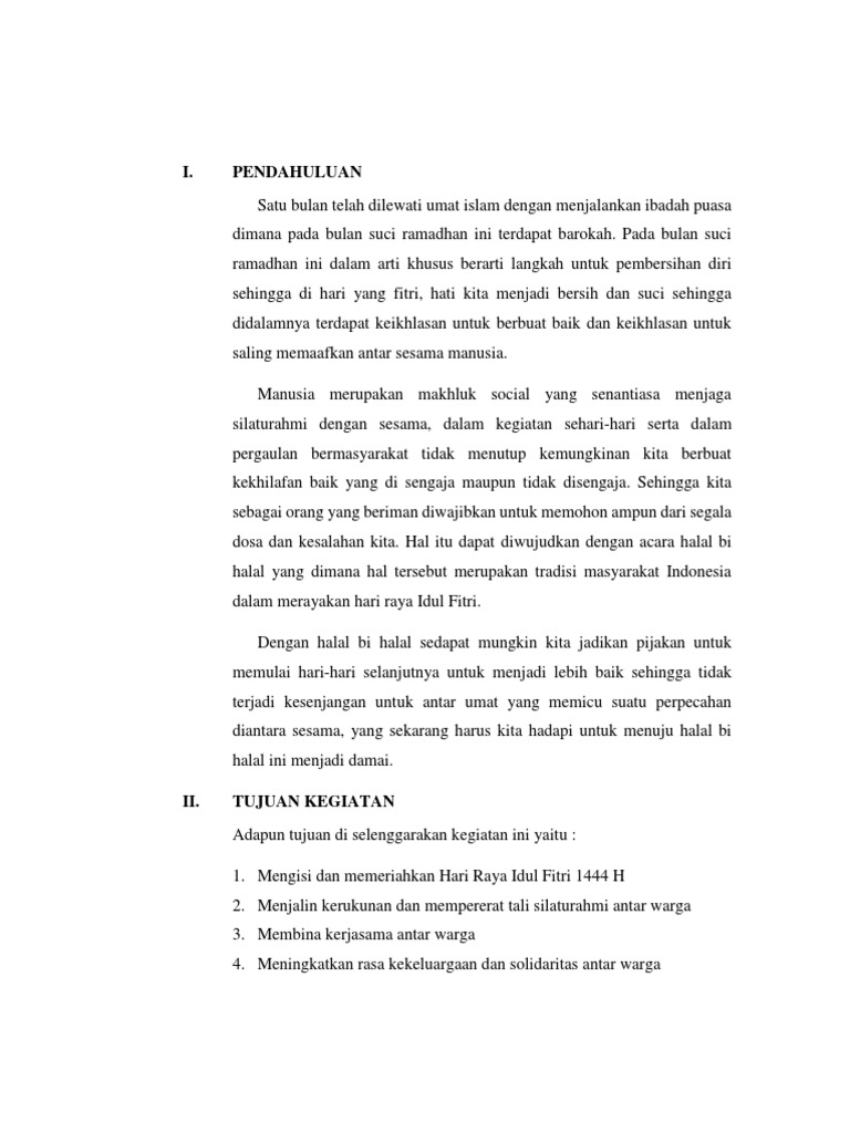 Proposal Halal Bi Halal RT 03 PDF | PDF