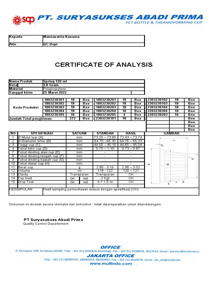 COA Cup PP 120 ML | PDF
