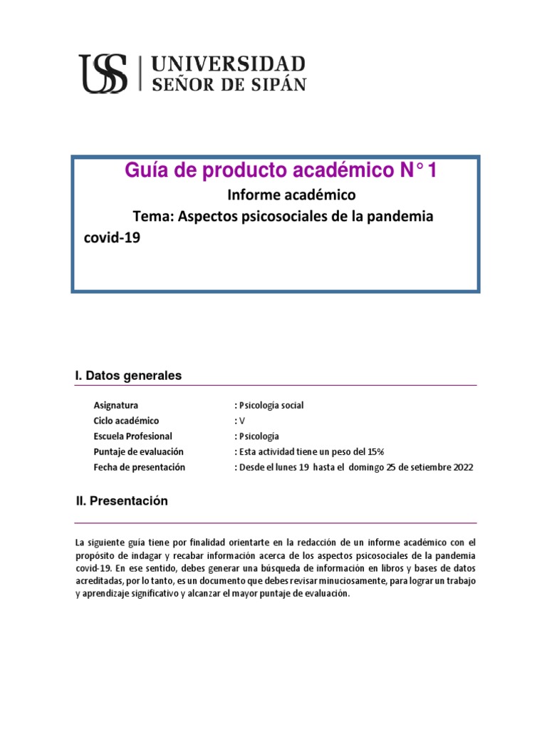 Guía Producto Académico 1 (Pa1) PDF | PDF
