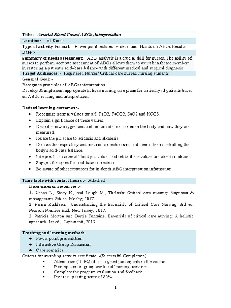 ABGs Interpretation | PDF