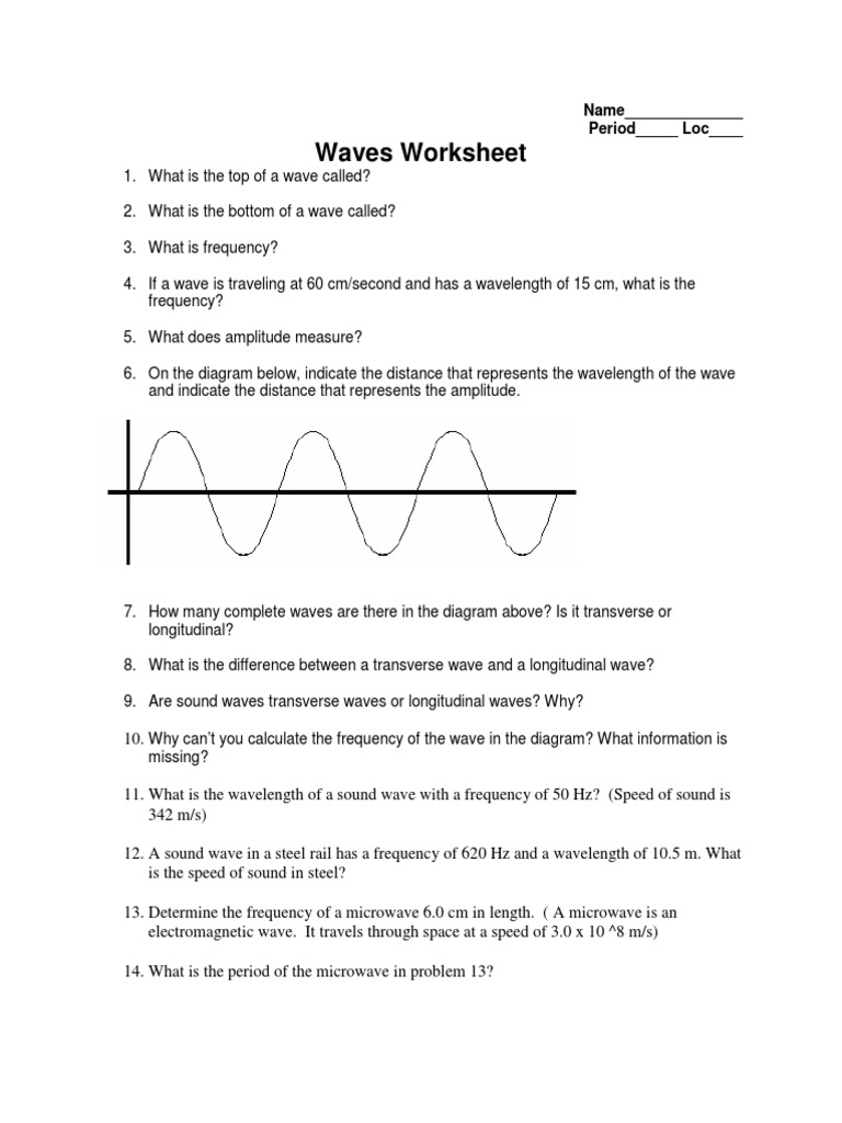 Wave Worksheets | PDF
