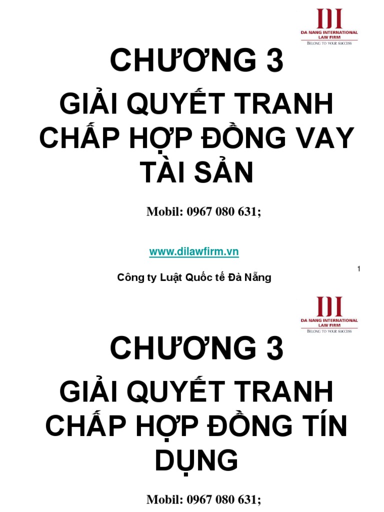 Giai Quyet Tranh Chap Hop Dong Tin Dung Final | PDF