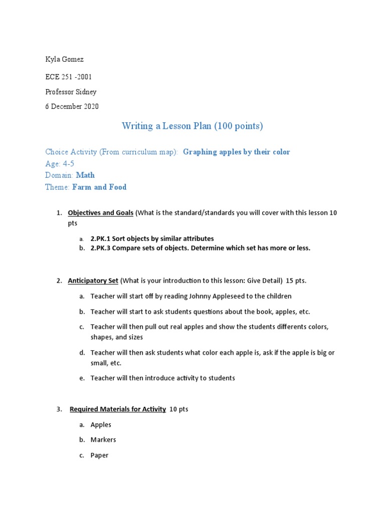 Writing A Lesson Plan Gomez | PDF | Teachers | Change