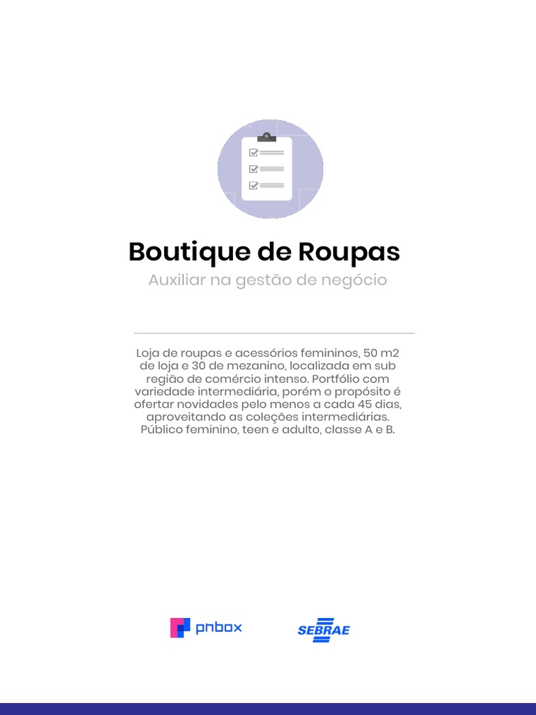 Plano de Negocio - Boutique de Roupas | PDF
