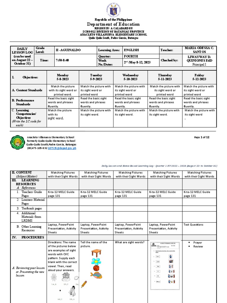 DLL Q4 Week 2 English | PDF