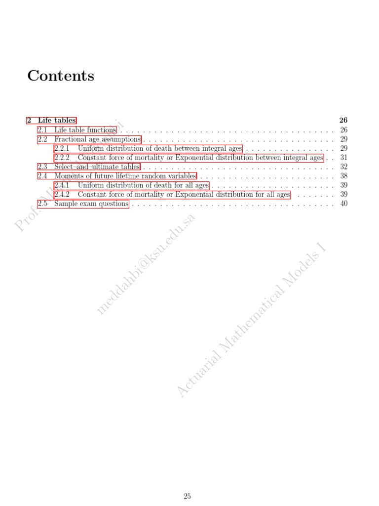 Chap - 2 Life Table Functions | PDF Chap - 2 Life Table Functions | PDF