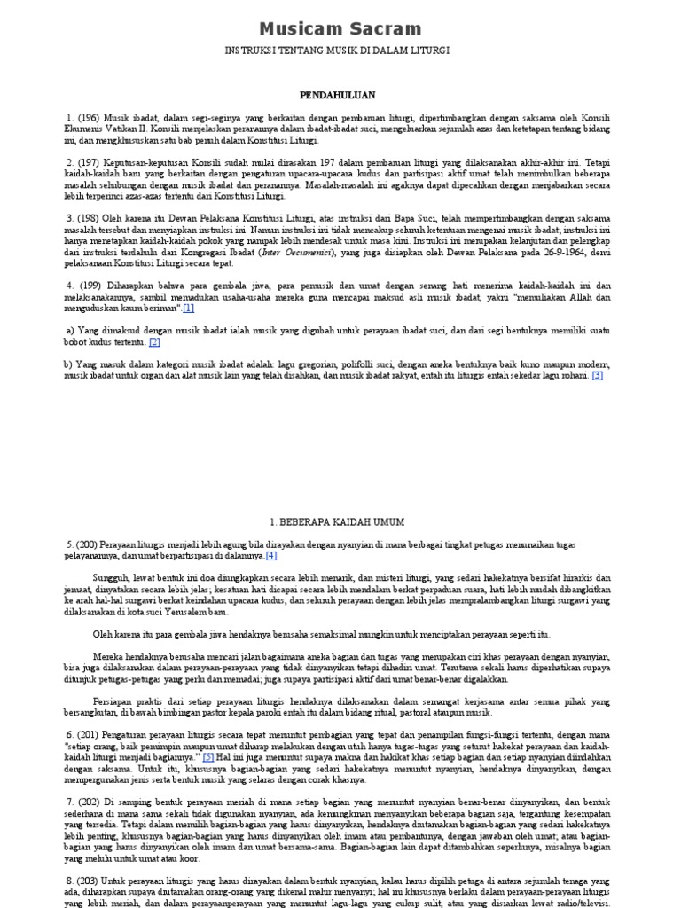 Musicam Sacram Dan PUMR | PDF
