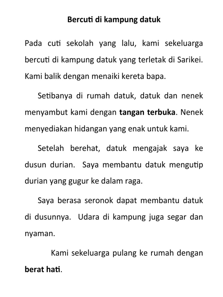 Bercuti di Kampung Datuk dan Nenek | PDF