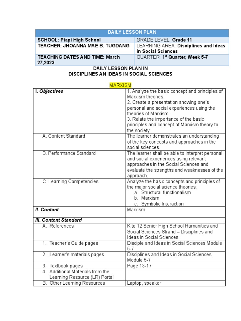Marxism (Lesson Plan) | PDF | Karl Marx | Capitalism