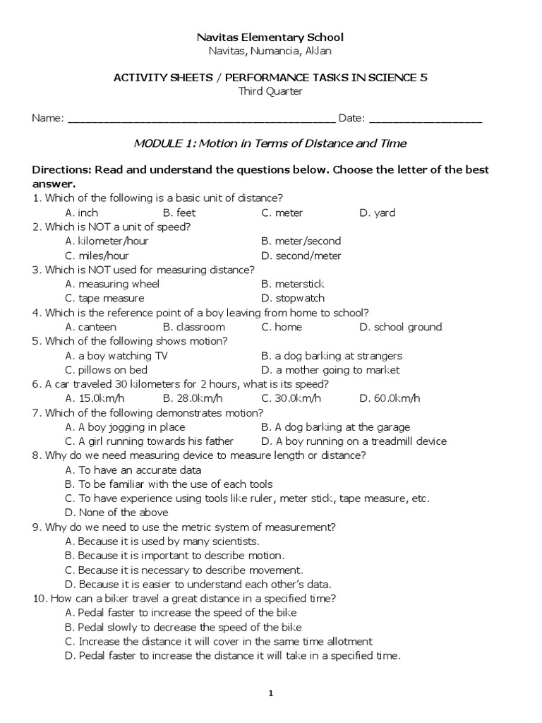 Science 5-Performance Tasks-Q3 | PDF
