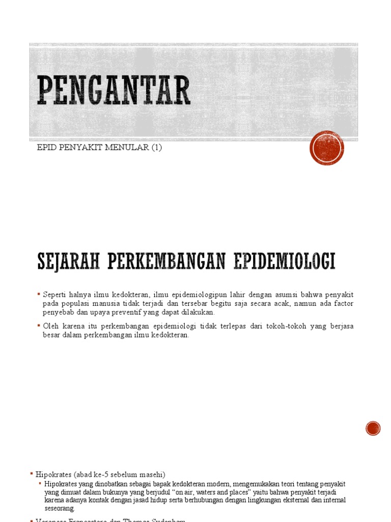 Materi 1 Pengantar EPID Penyakit Menular | PDF