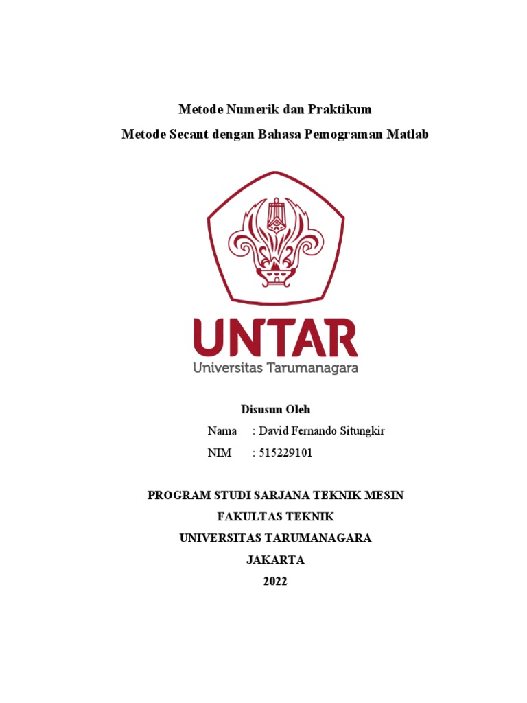 Metode Secant dalam MATLAB untuk Akar | PDF