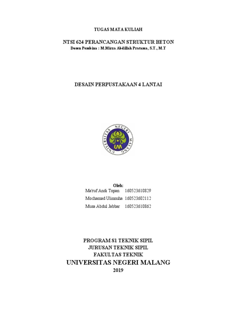 NTSI 624 PERANCANGAN STRUKTUR BETON | PDF