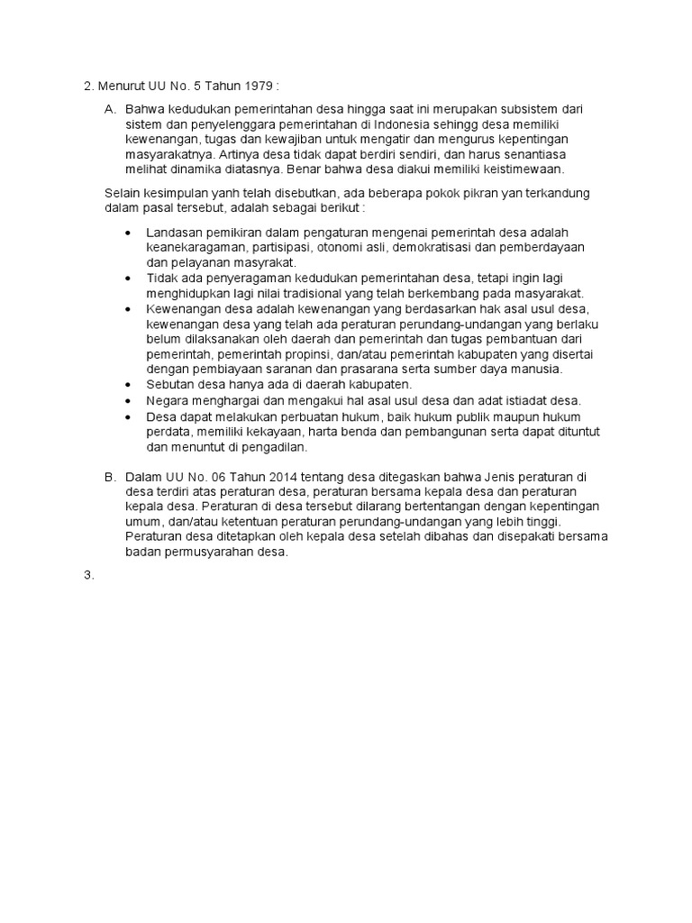 Tugas 1 Sistem Pemerintahan Desa | PDF