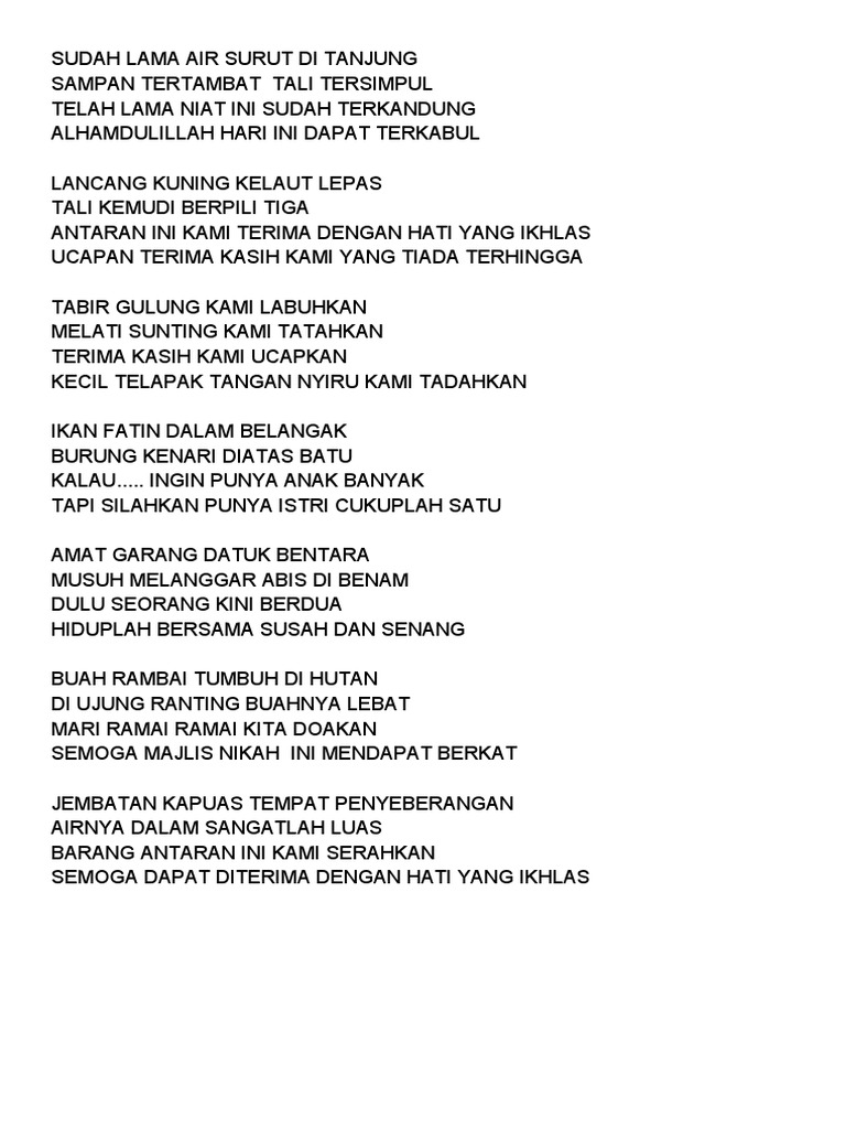 Pantun Nikah | PDF
