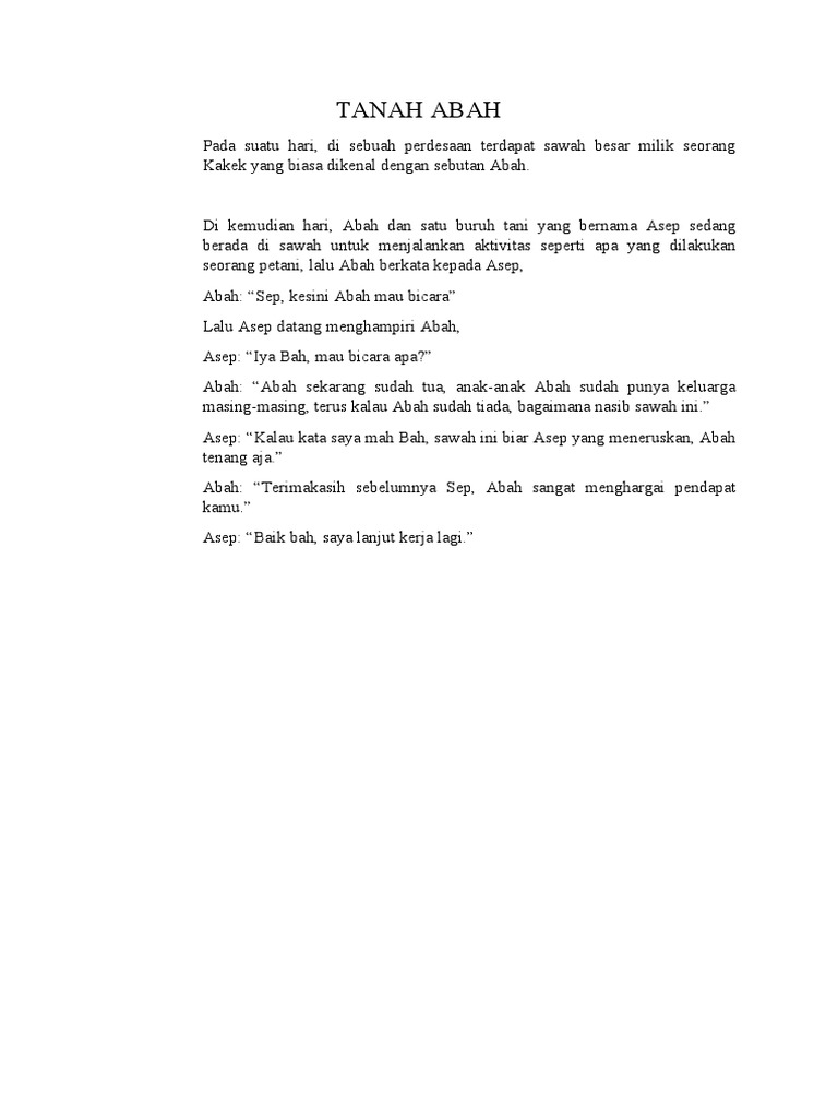 Drama Tanah Abah | PDF
