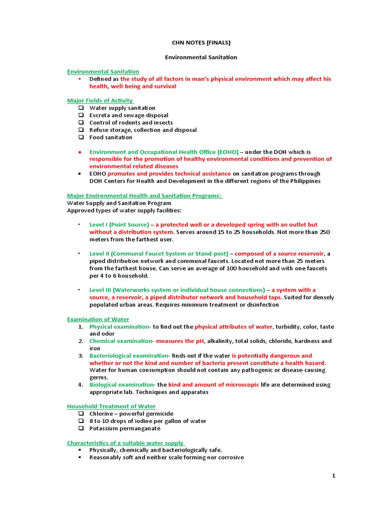 CHN Notes Finals | PDF