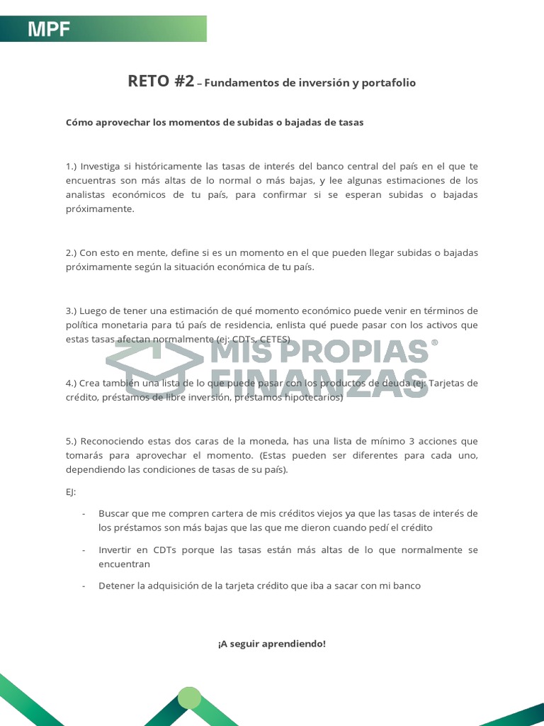 Reto #2 Fundamentos de Inversión y Portafolio | PDF