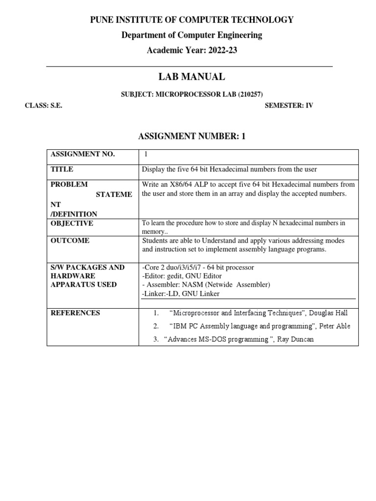 MPL Labmanual | Download Free PDF | Assembly Language | String (Computer Science)