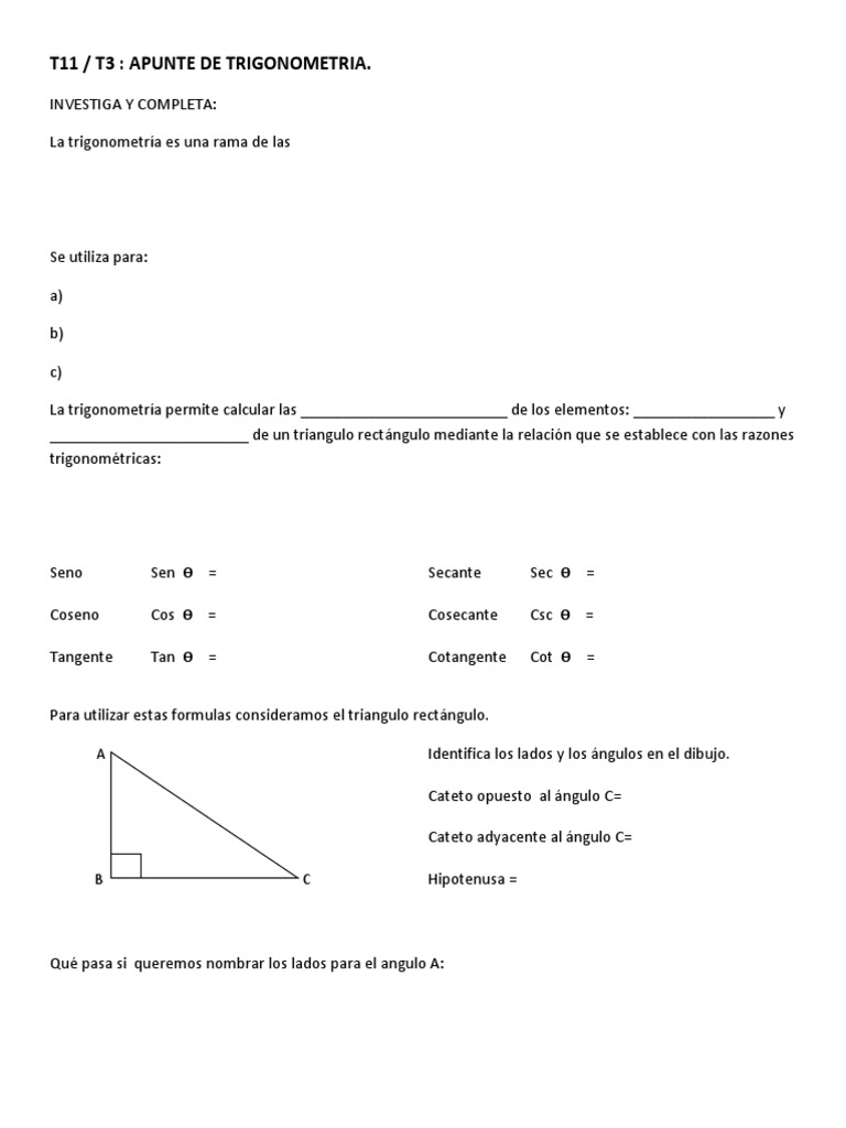 sMONÉ Cu - EJERCICIOS DE TRIGONOMETRIA | PDF | Funciones trigonométricas | Trigonometría