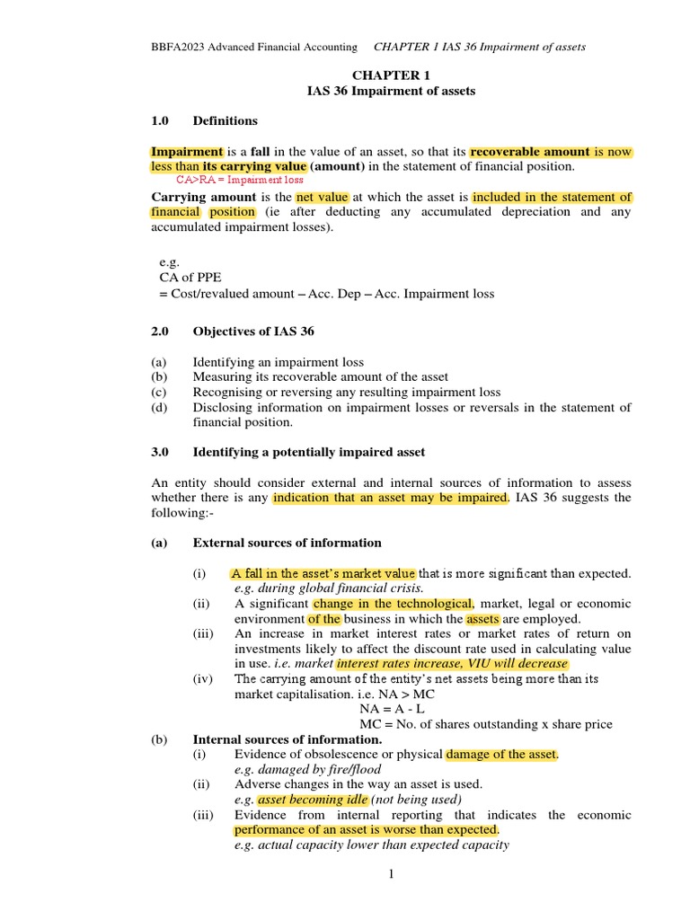 IAS 36 Asset Impairment Guide | PDF | Fair Value | Depreciation