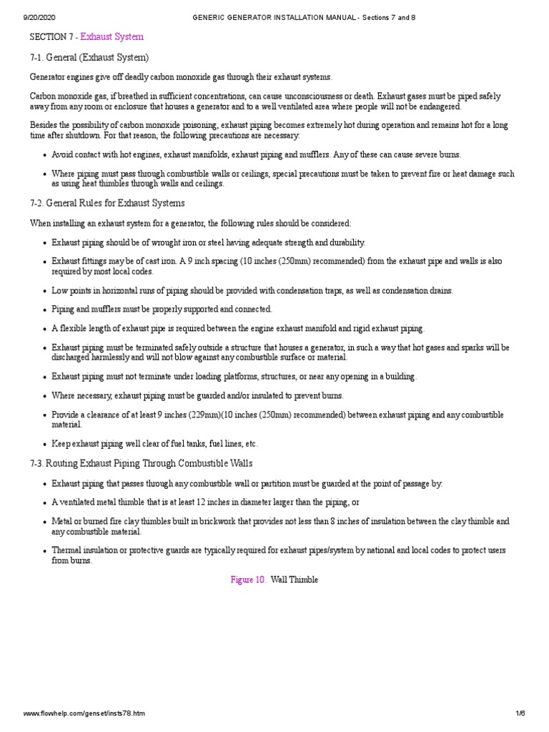 GENERIC GENERATOR INSTALLATION MANUAL - Sections 7 and 8.pdf TIMBLE | PDF