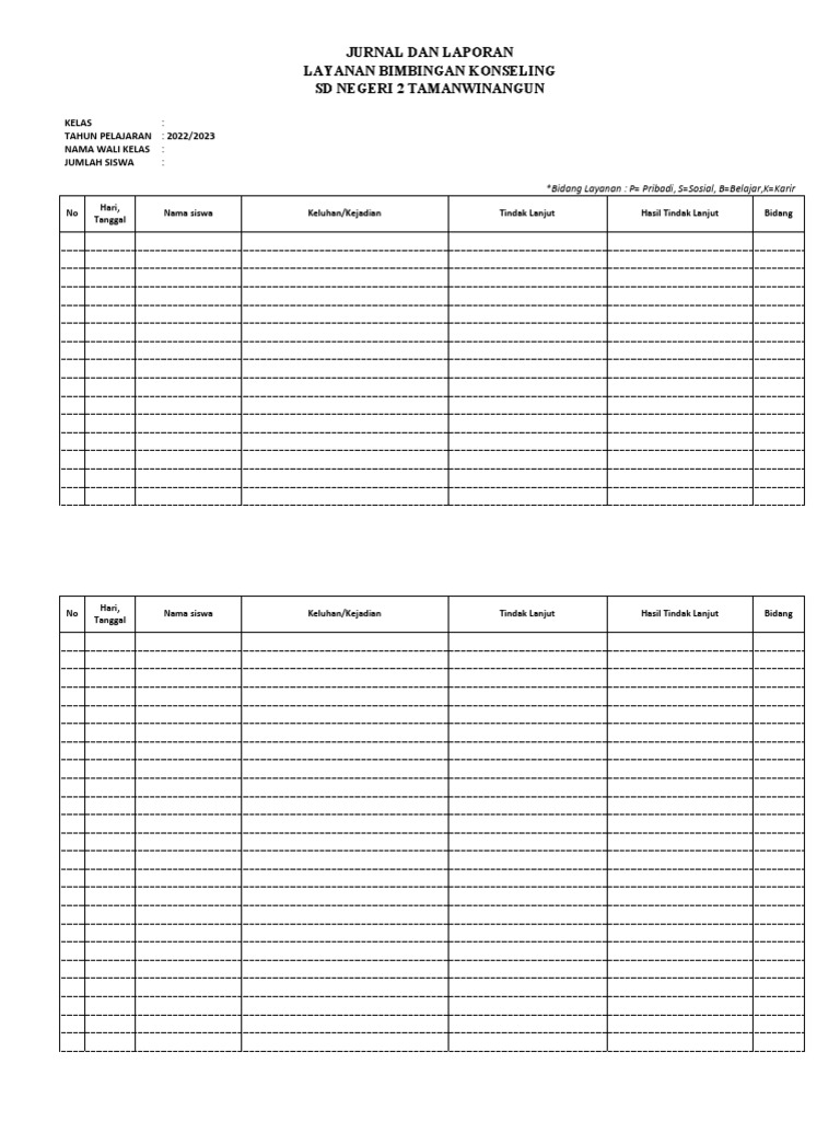 Jurnal Dan Laporan BK - Mediaeducations | PDF
