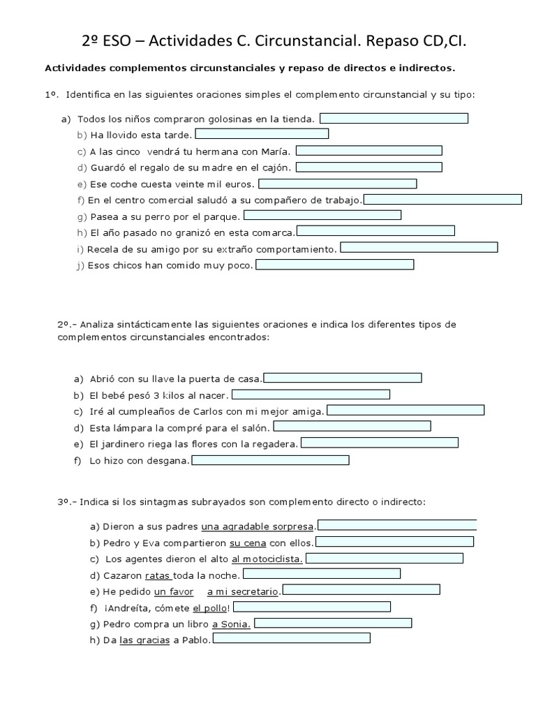 Actividades C. Circunstancial Escr PDF | PDF