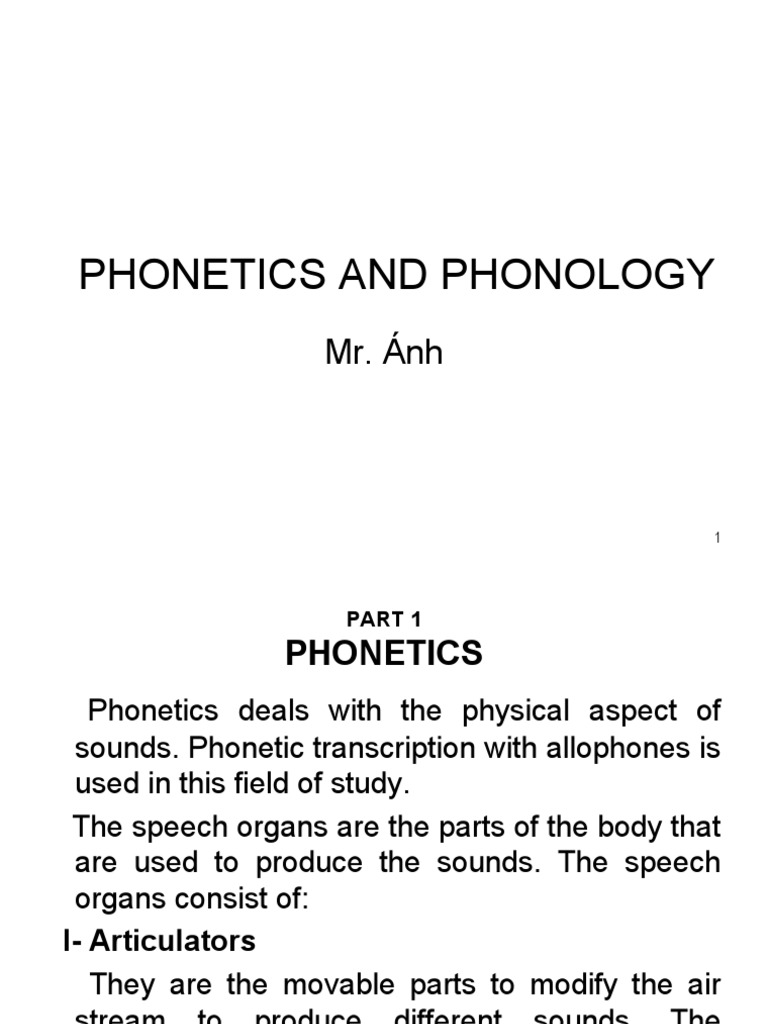 Phonetics and Phonology | PDF