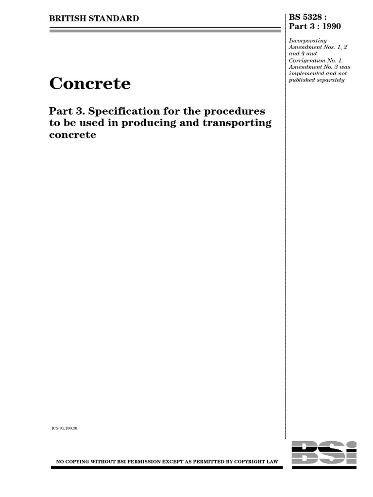 BS 5328-3 Concrete PDF | PDF