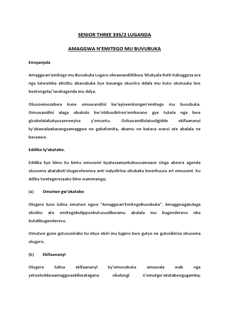Luganda P2 AMAGGWA N | PDF