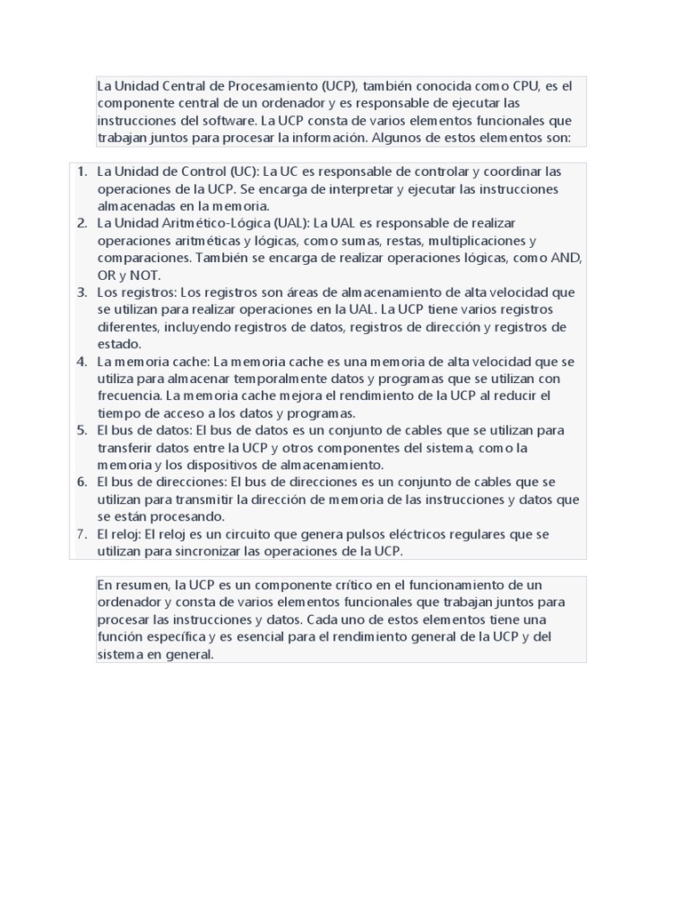 Elementos Funcionales de A UCP | PDF