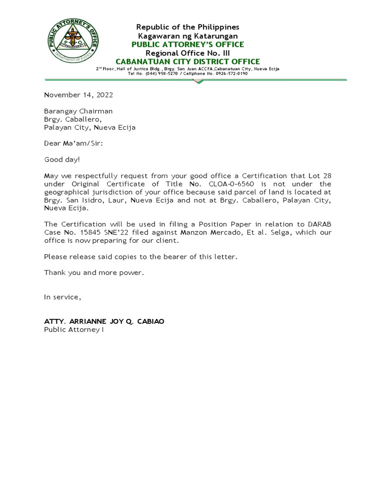 Request Letter | PDF