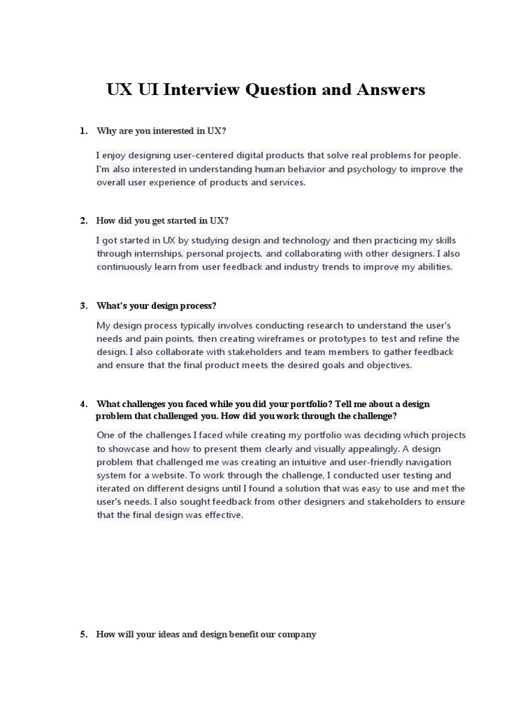 Ux Ui Interview Question And Answers Pdf