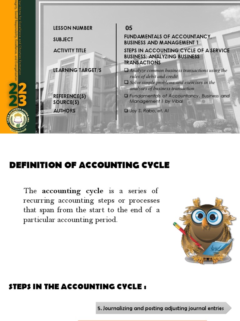 Lesson 5 Analyzing Business Transactions Pdf Pdf