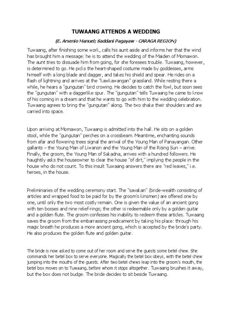 Tuwaang Attends A Wedding | PDF