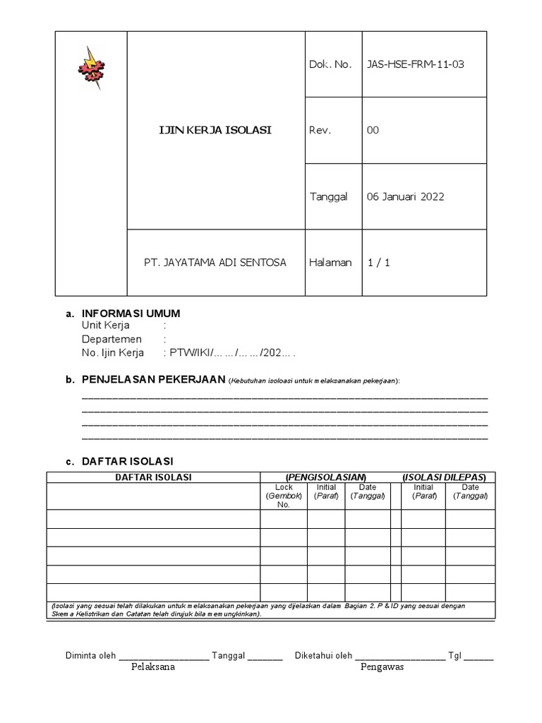 11.3 Isolation Permit | PDF
