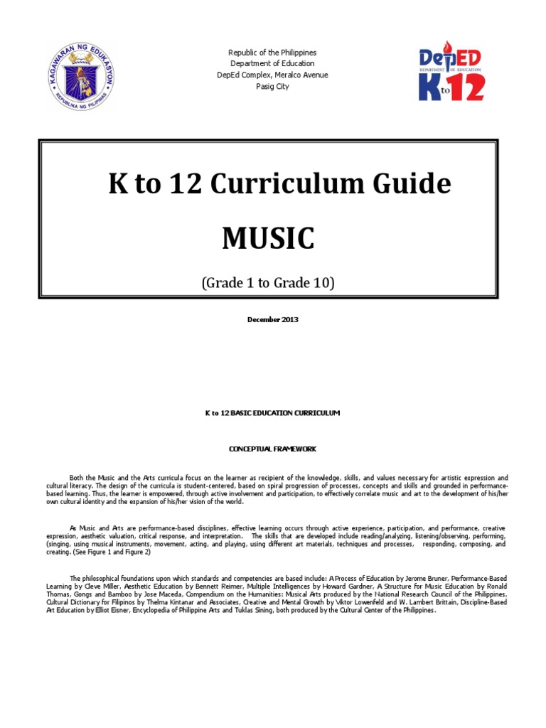 K to 12 Music Curriculum Guide | PDF