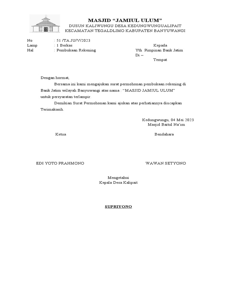 Surat Bank Jatim | PDF