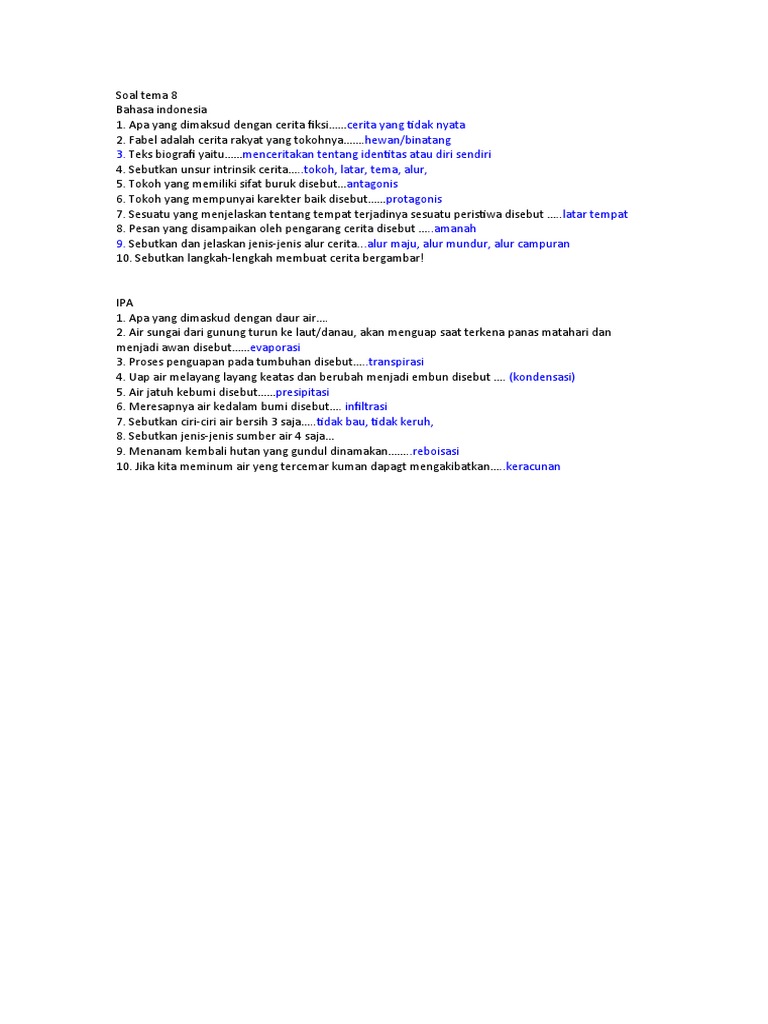 Soal Tema 8 Kela 5 | PDF