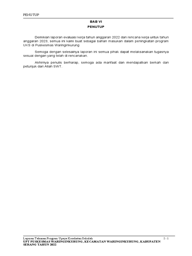 Bab Vi - Penutup | PDF