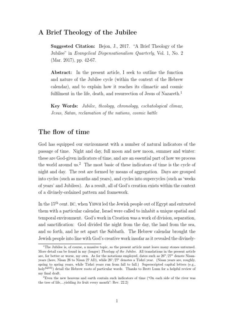 A Brief Theology of The Jubilee PDF | PDF