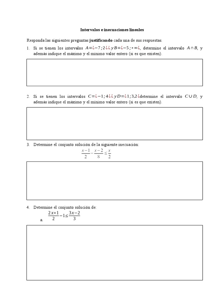 Intervalos e Inecuaciones Lineales | PDF