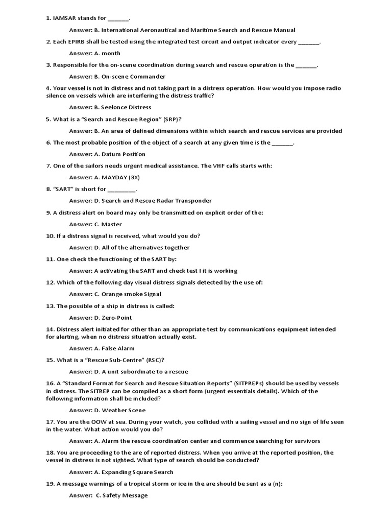 Complete Lesson 4 Assessment Task On Respond To Distress Signal at Sea ...