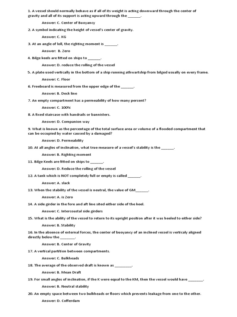 Complete Lesson 4 Assessment Task On How To Maintain Seaworthiness of ...