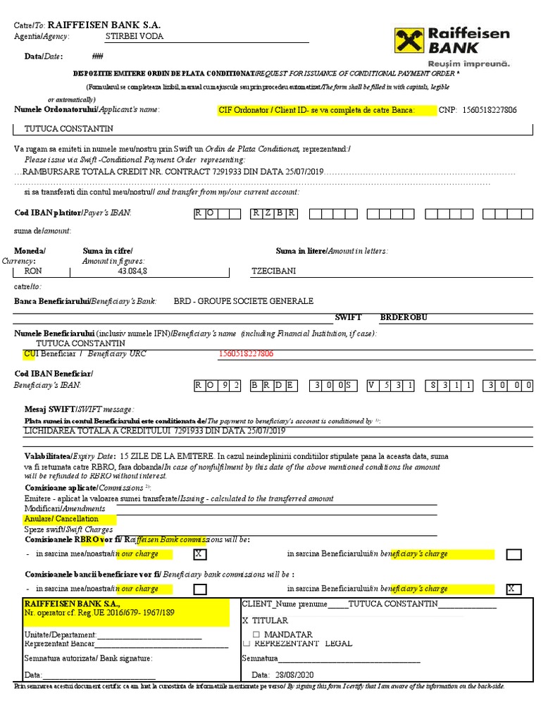 Formular 1 - Dispozitie emitere Ordin de Plata Conditionat_2020 ...