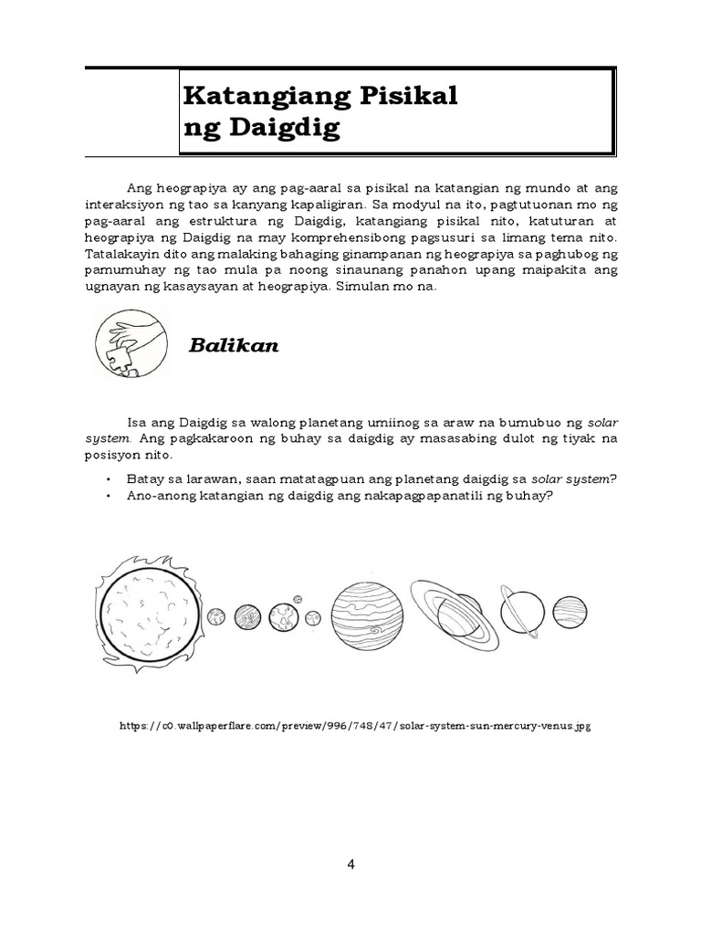 Katangiang Pisikal NG Daigdig Module 1 1st QTR | PDF