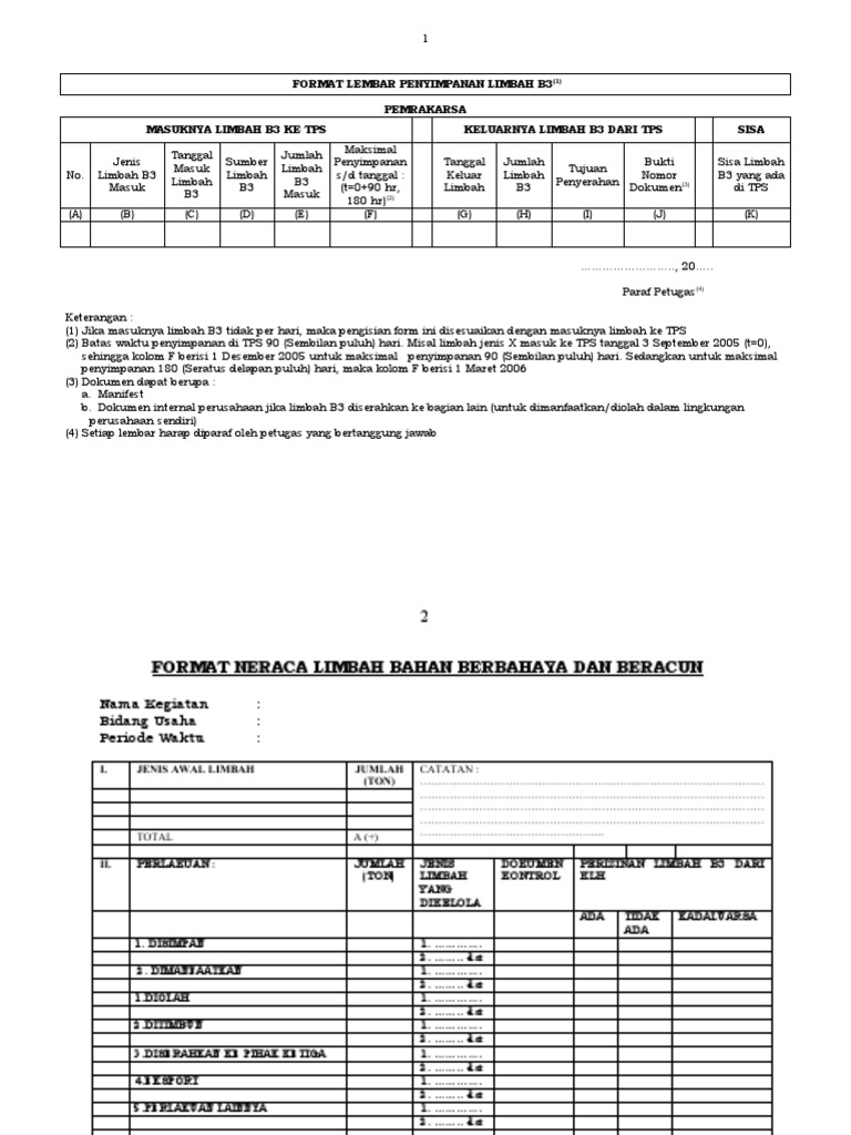 Neraca Limbah B3 | PDF