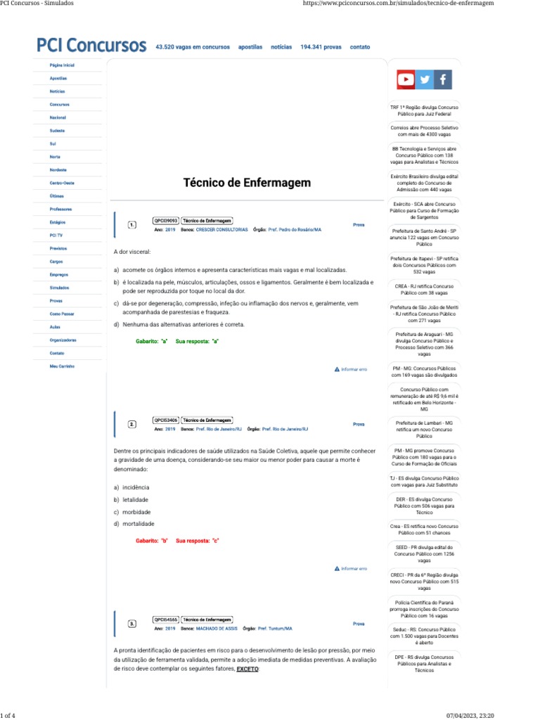 PCI Concursos - Simulados PDF | PDF